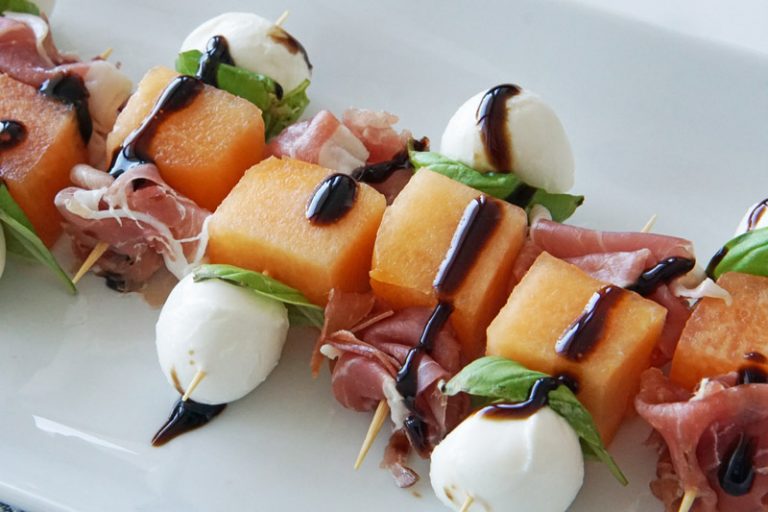 Prosciutto and Melon Appetizer Skewers - Savored Sips