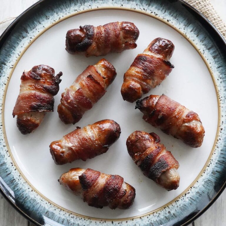Easy Bacon Wrapped Sausages - Savored Sips