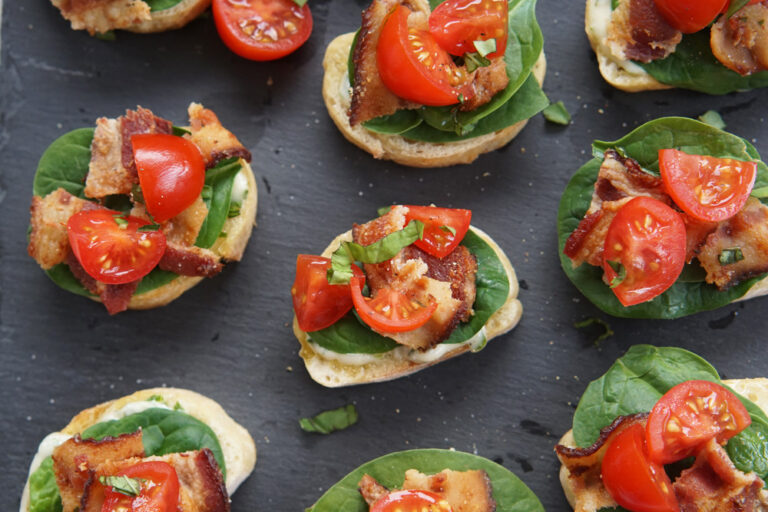 BLT Crostini Appetizer - Savored Sips