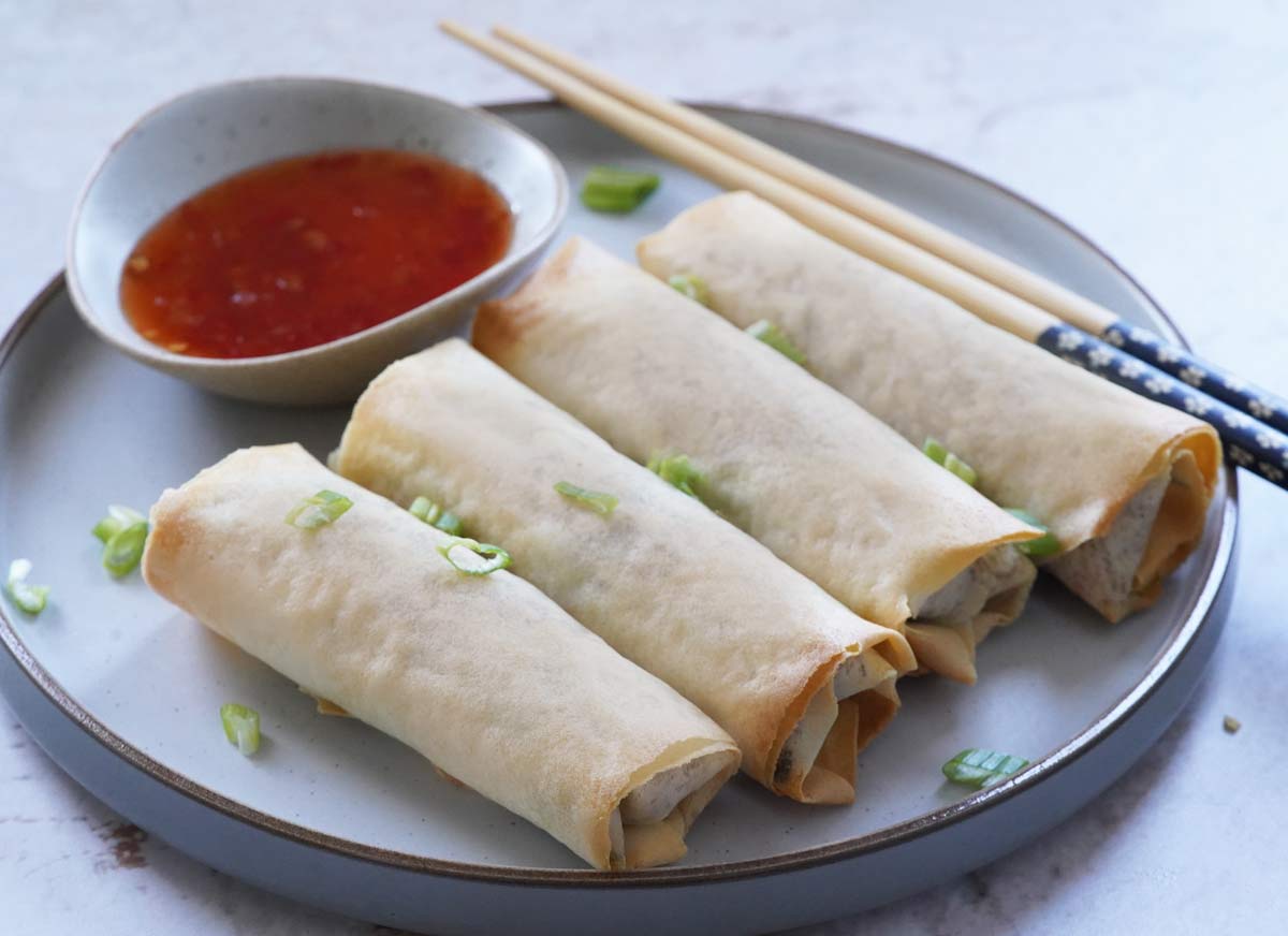 Crispy Chicken Spring Rolls - Savored Sips