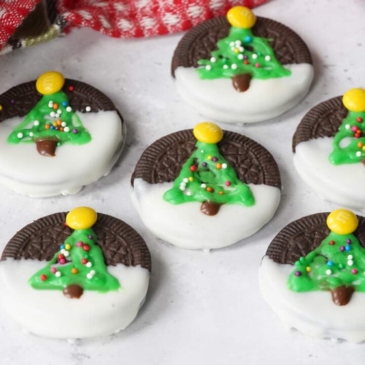 Chocolate Dipped Oreo Christmas Trees - Savored Sips