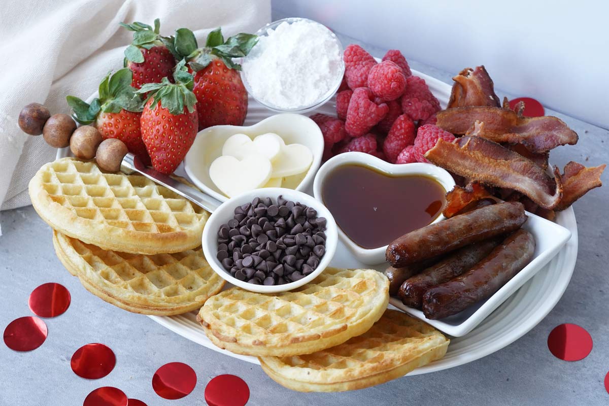 Valentine's Day Waffle Board for a Lovely Morning - Savored Sips