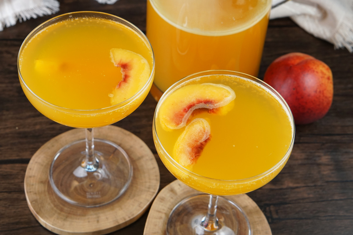 Peach Bellini Mocktail - Savored Sips