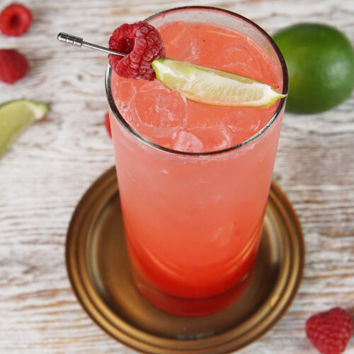 Raspberry Lime Fizz Mocktail - Savored Sips
