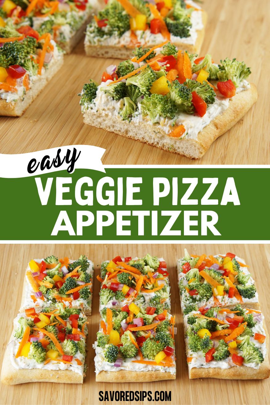 Veggie Pizza Appetizer - Savored Sips