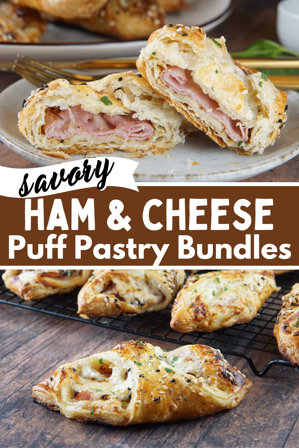 Savory Ham and Cheese Puff Pastry Bundles - Savored Sips