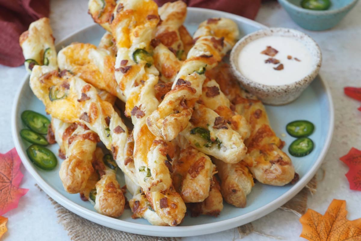 Jalapeño Popper Puff Pastry Twists - Savored Sips