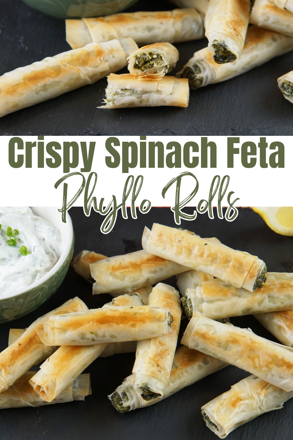 Crispy Spinach Feta Phyllo Rolls - Savored Sips
