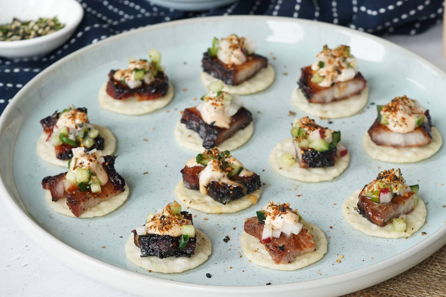 Caramelized Pork Belly Crackers - Savored Sips