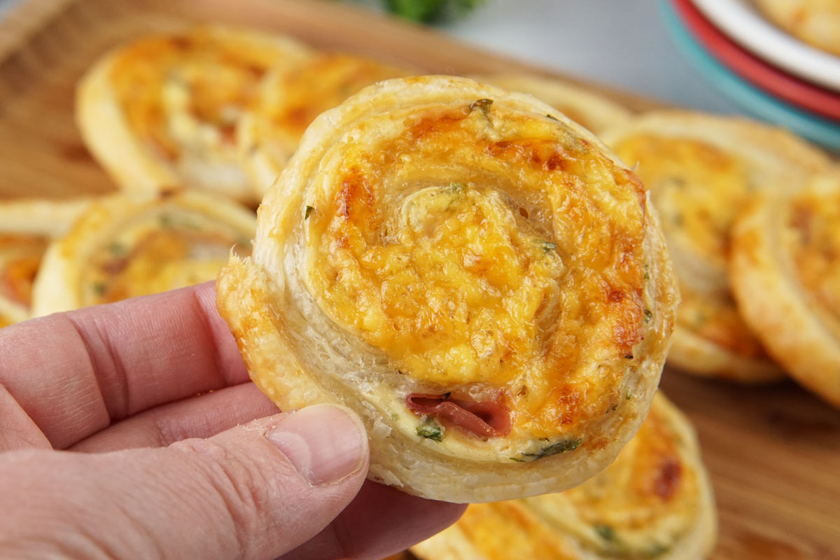 Baked Ham & Cheese Pinwheels - Savored Sips